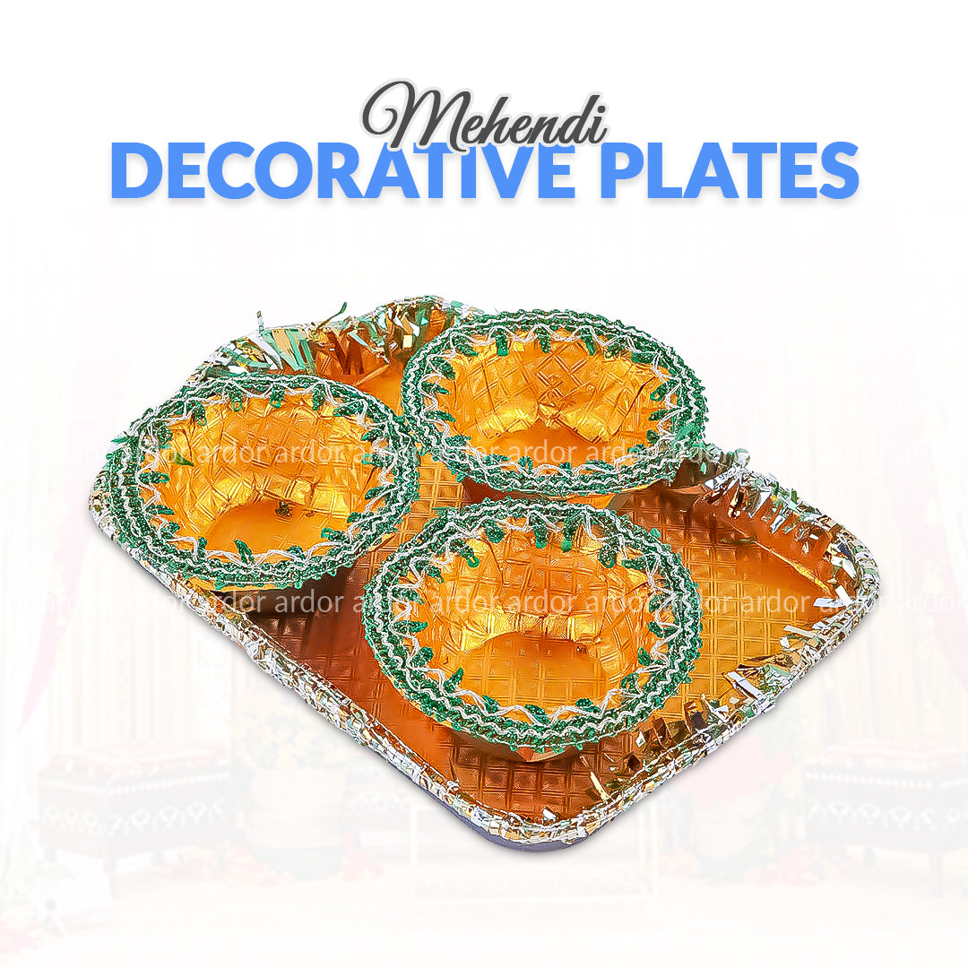 Rectangle Mehndi Decorated Plates - Ardor – ardor